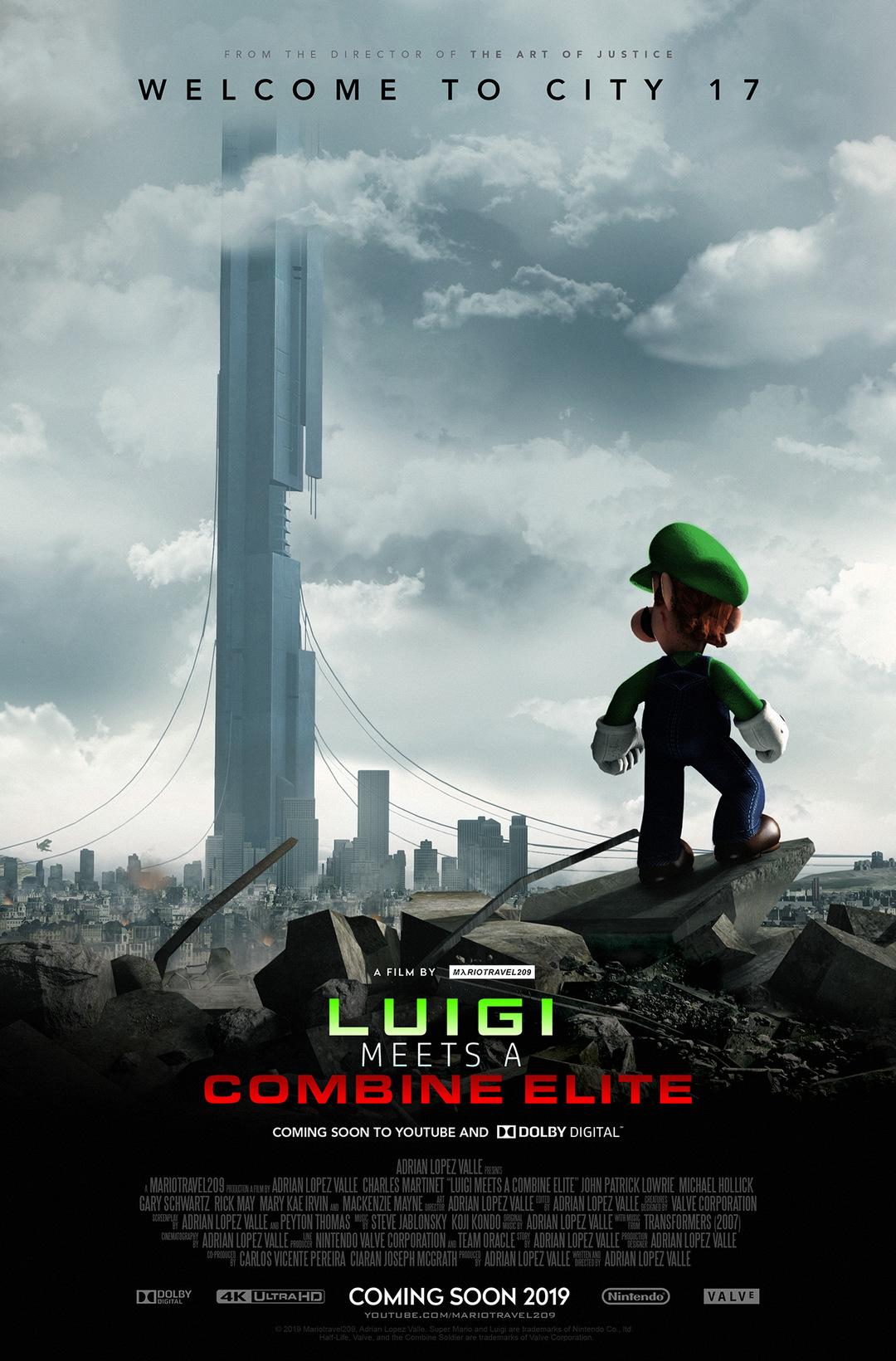 Luigi Meets a Combine Elite (animation movie, 2019)
